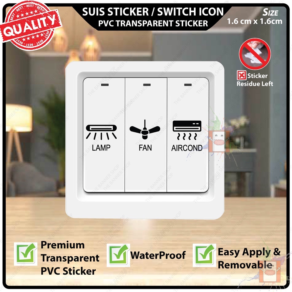 House Set Switch Label Sticker PVC Letter Sticker Designed Premium ...