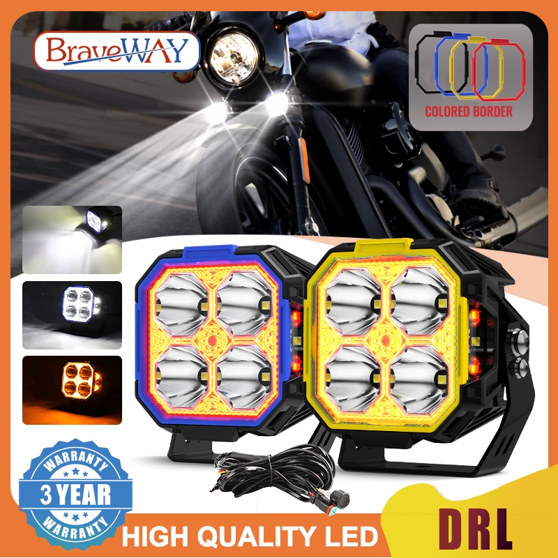 BraveWay 3in 200W LED Cube Pod with Side Shooter Light 6500K Driving ...