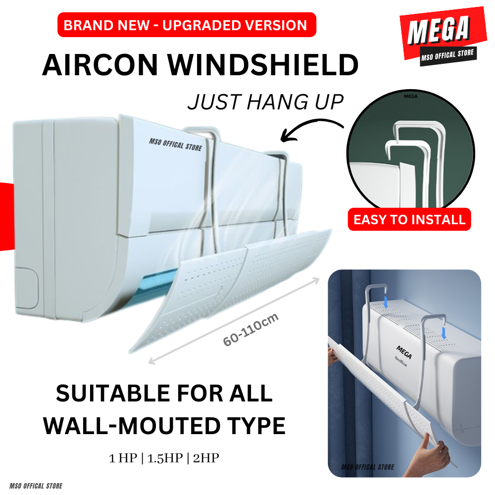 Air Conditioner Adjustable Windshield Deflector Block Strong Wind ...