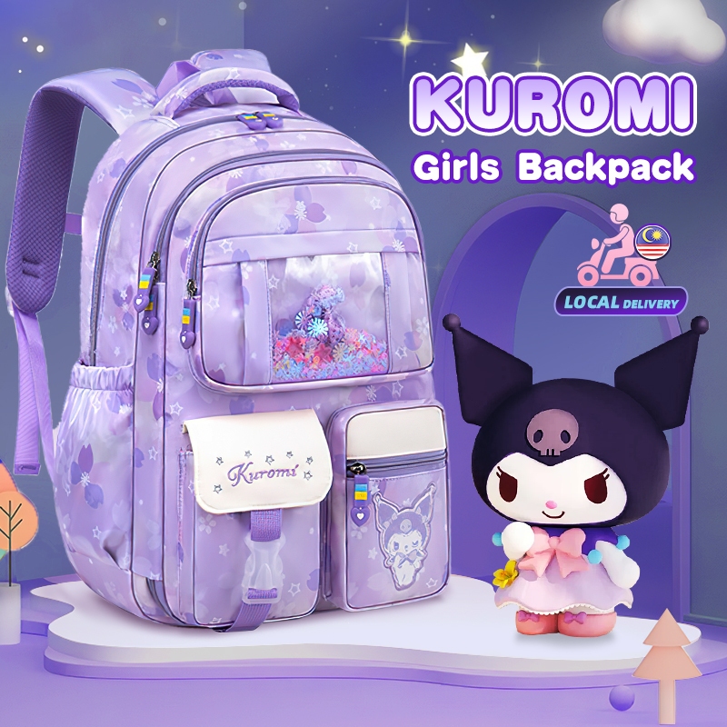 Kuromi 6 Wheels Trolley Bag Beg Sekolah School Bag Girl Primary ...