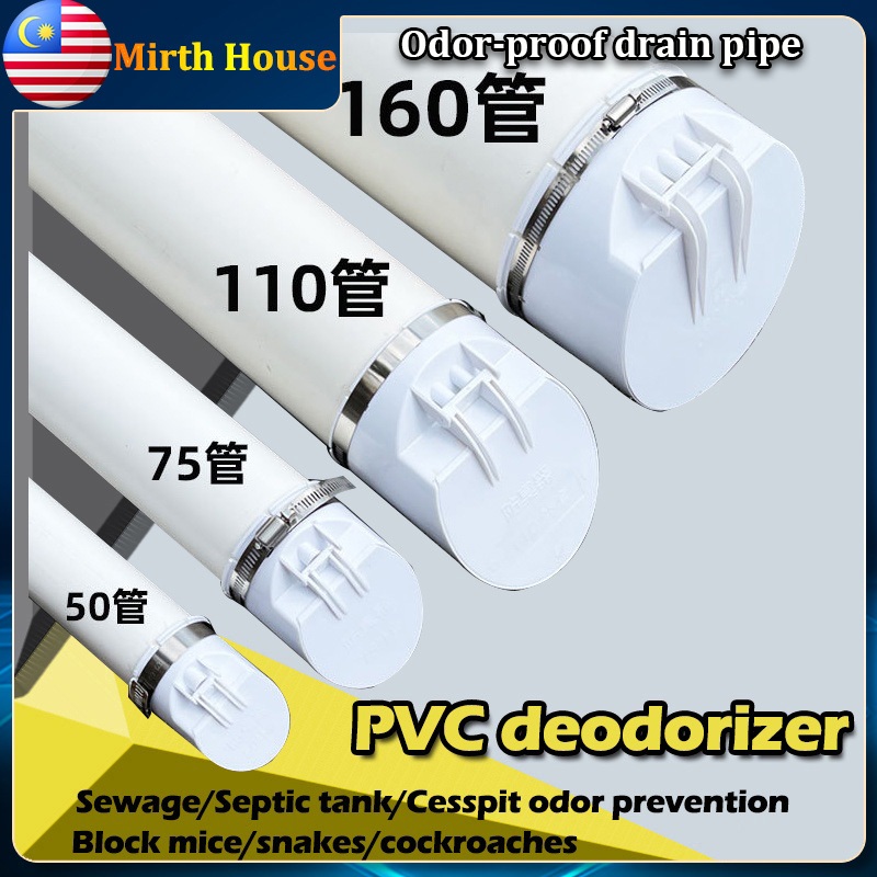 PVC Drain Pipe Deodorizer Sewer Blocking Mouse-Proof 50-160mm ...