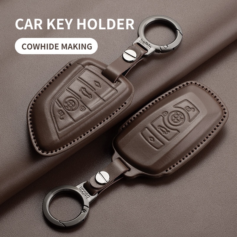 Black/Brown/Date Red Leather Car Key Case Cover for BMW 5 Series 530 1 ...