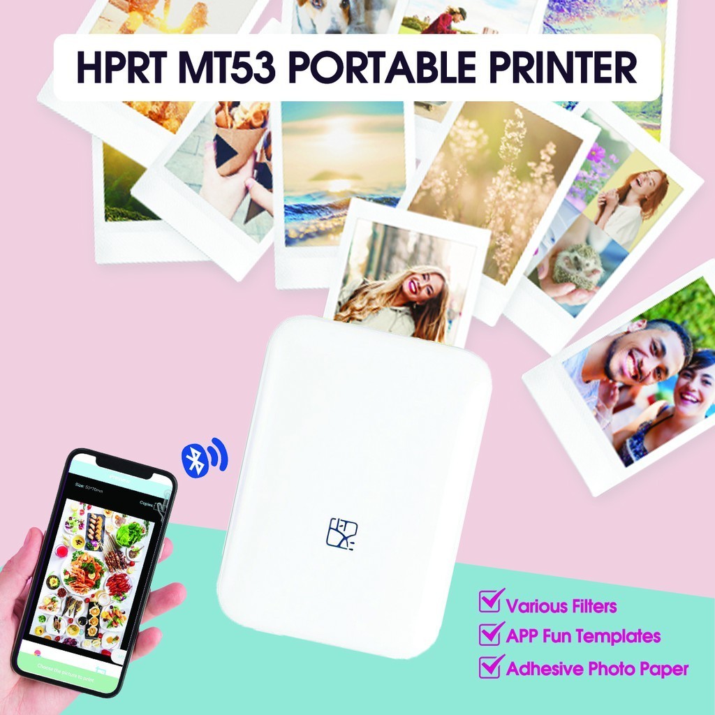 [Best price]🔥New HPRT Portable Bluetooth Photo Printer MT53 Pocket ...