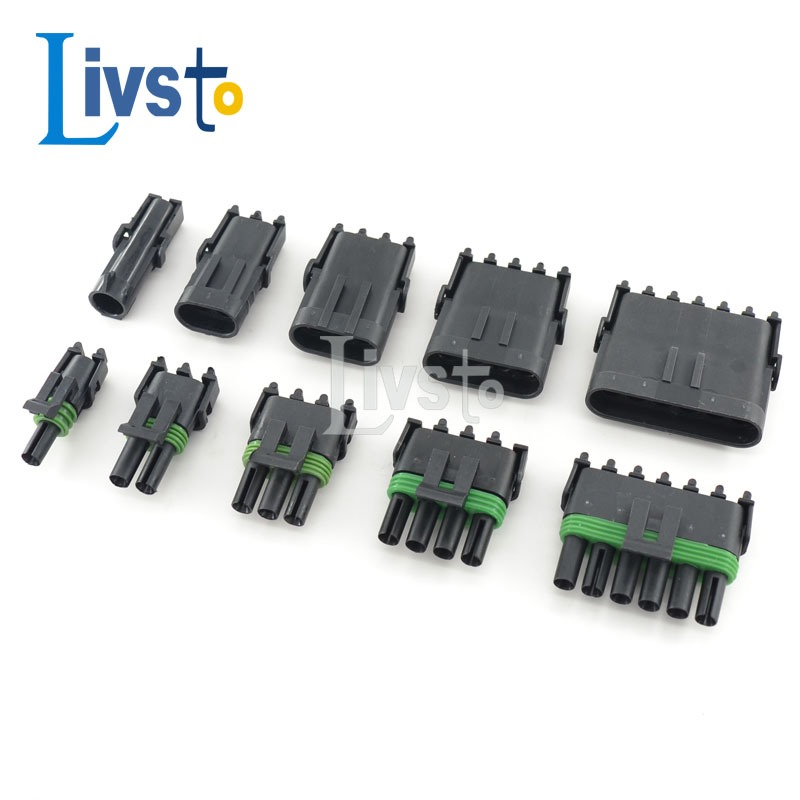 1 set 1 2 3 4 6 Pin Delphi Automobile Waterproof Car Connector Female ...