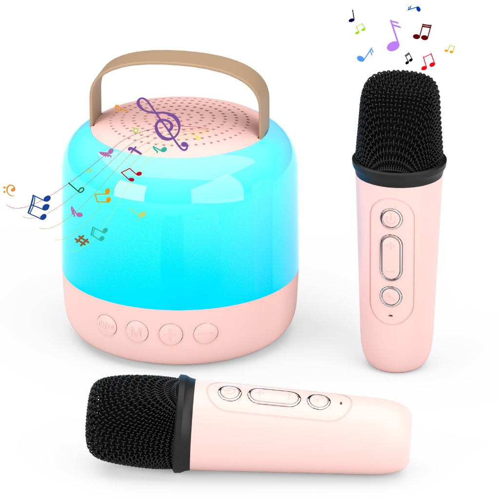 Chiliktoy Mini Karaoke Machine with 2 Wireless Microphones for Kids ...