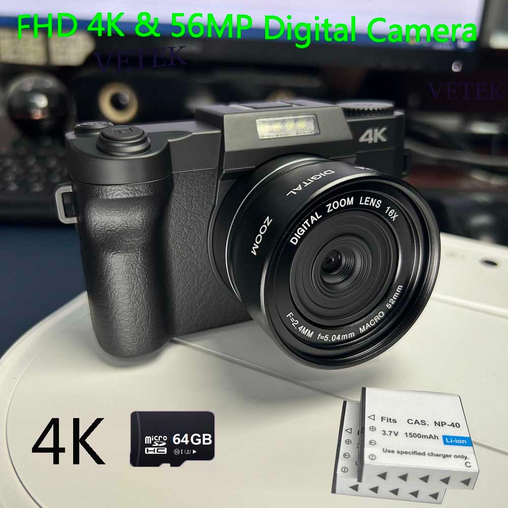 Digital Camera,4K 56MP Point and Shoot Cameras for Photography and ...