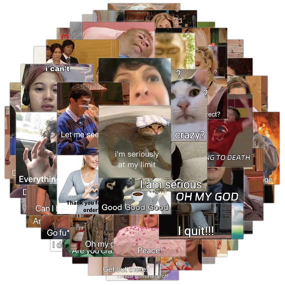 [Large Sticker]60PCS Work Emoticons Stickers Funny Decal for Laptop ...