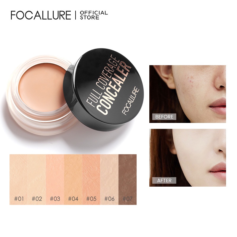 FOCALLURE High Coverage Concealer 7 Colours Make Up Face Concealer ...