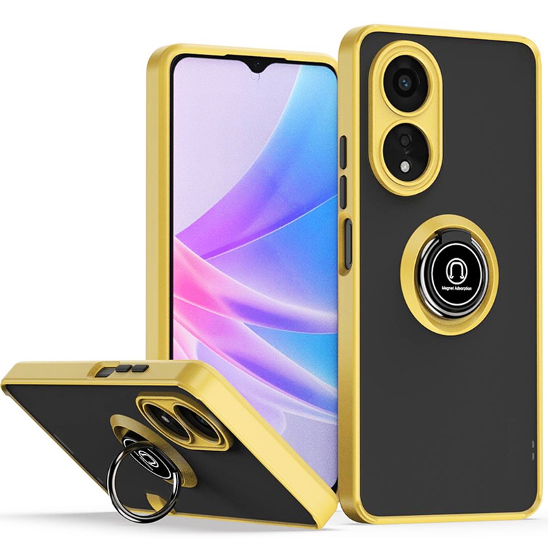 Translucent Shockproof Hard Casing Case with Metal Stand for OPPO A60 ...