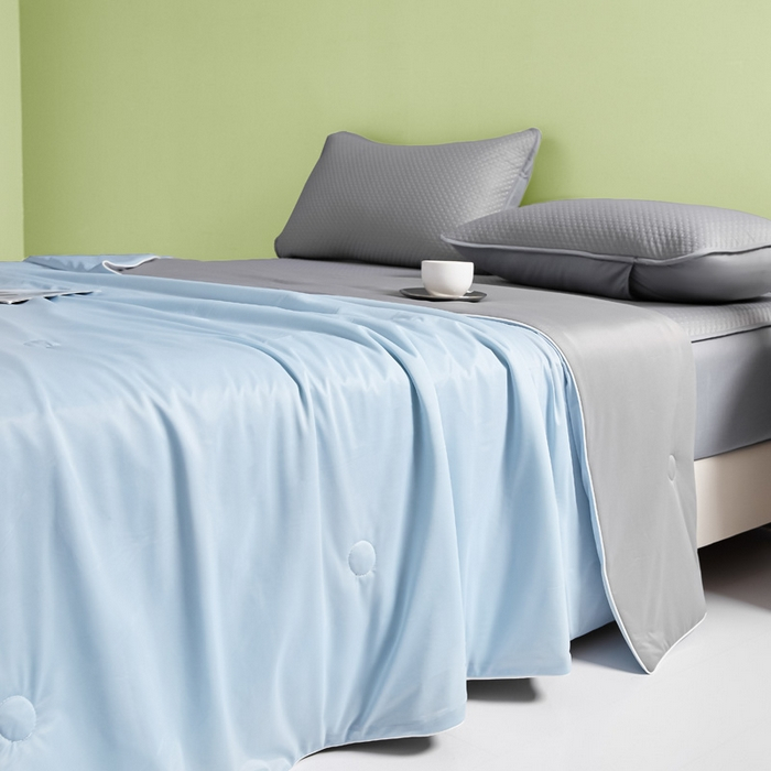 Premium Ice Silk Summer Blanket Cooling Feel Quilt with Double Side Cold & Cold Fabric Soft ...