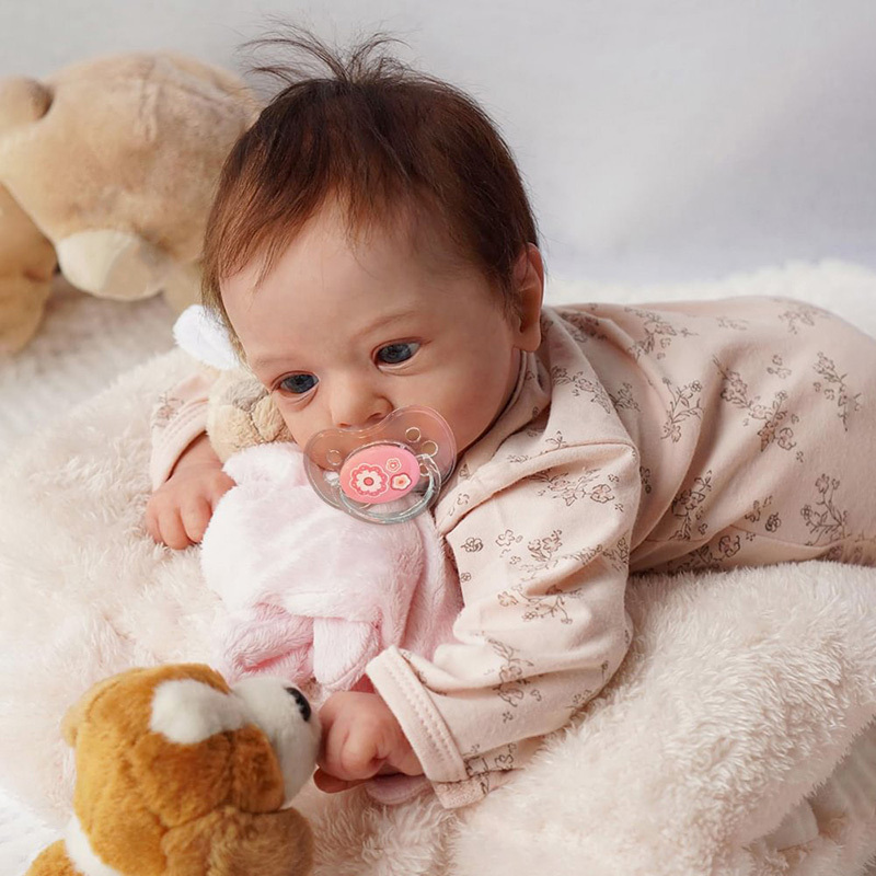 18inch Silicone Reborn Baby Doll Girl Felicia with Rooted Hair Full ...