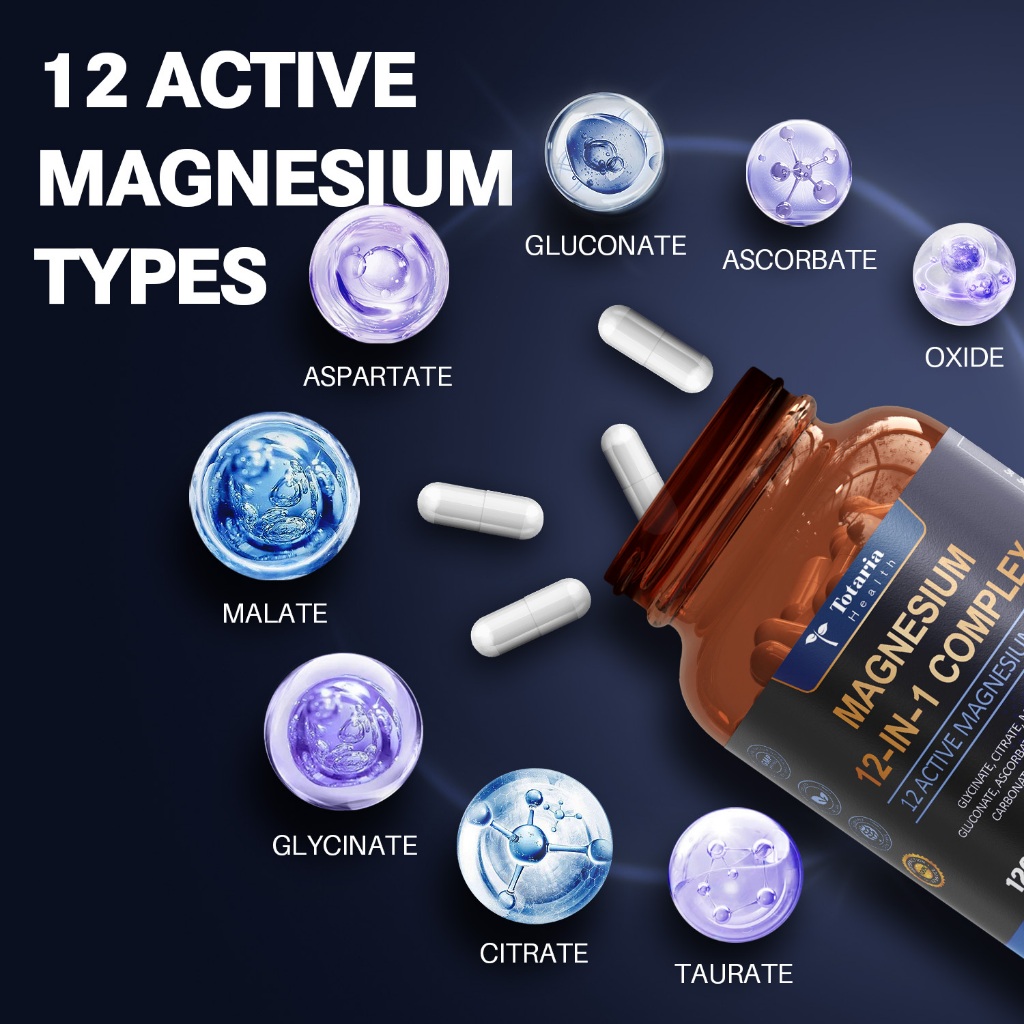 Totaria Magnesium Complex 700mg Magnesium Glycinate Supplement With 12 Active Magnesium For ...