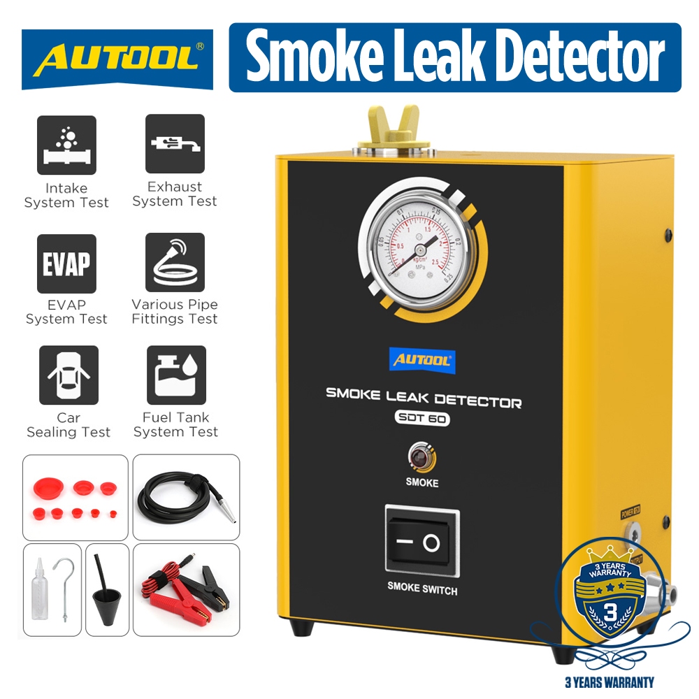 AUTOOL Car Smoke Leak Detector SDT60 Built-In Air Pump Smoke Machine ...