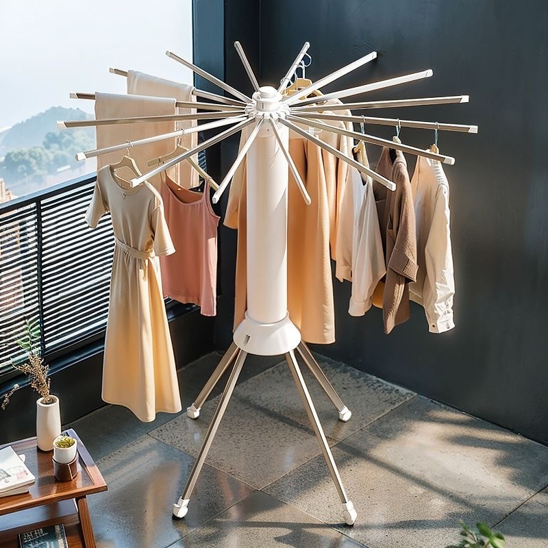 Installation-free Drying Rack Floor Balcony Folding Drying Rods ...