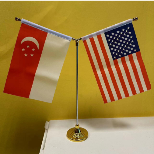 Singapore+America Country Banner Meeting Room Y type Table Standing ...