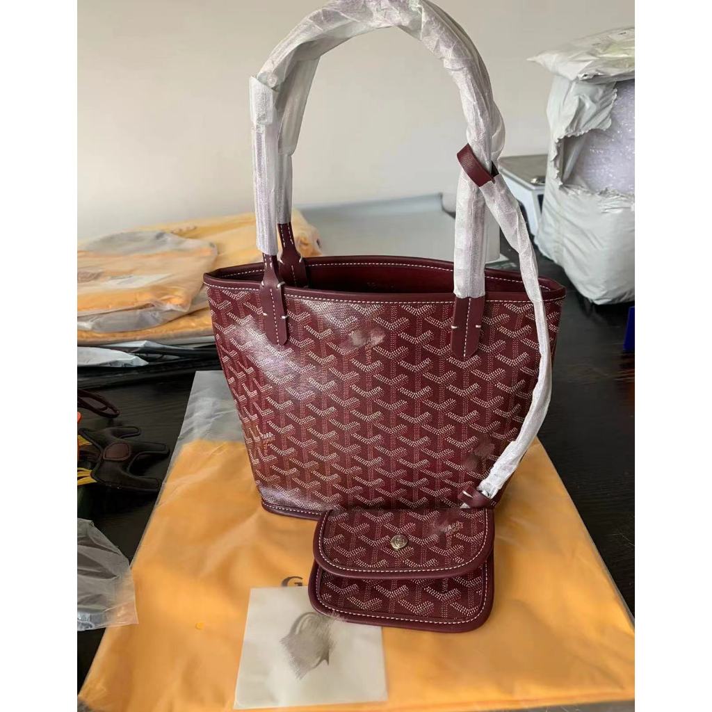 Dark red cowhide material vegetable basket high-quality women's mini ...