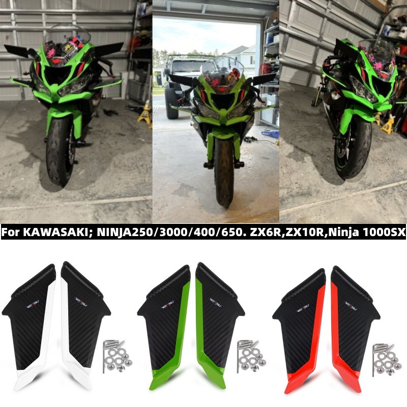 Motorcycle Winglet Aerodynamic Spoiler Wing Kit Fit for Kawasaki Ninja ...