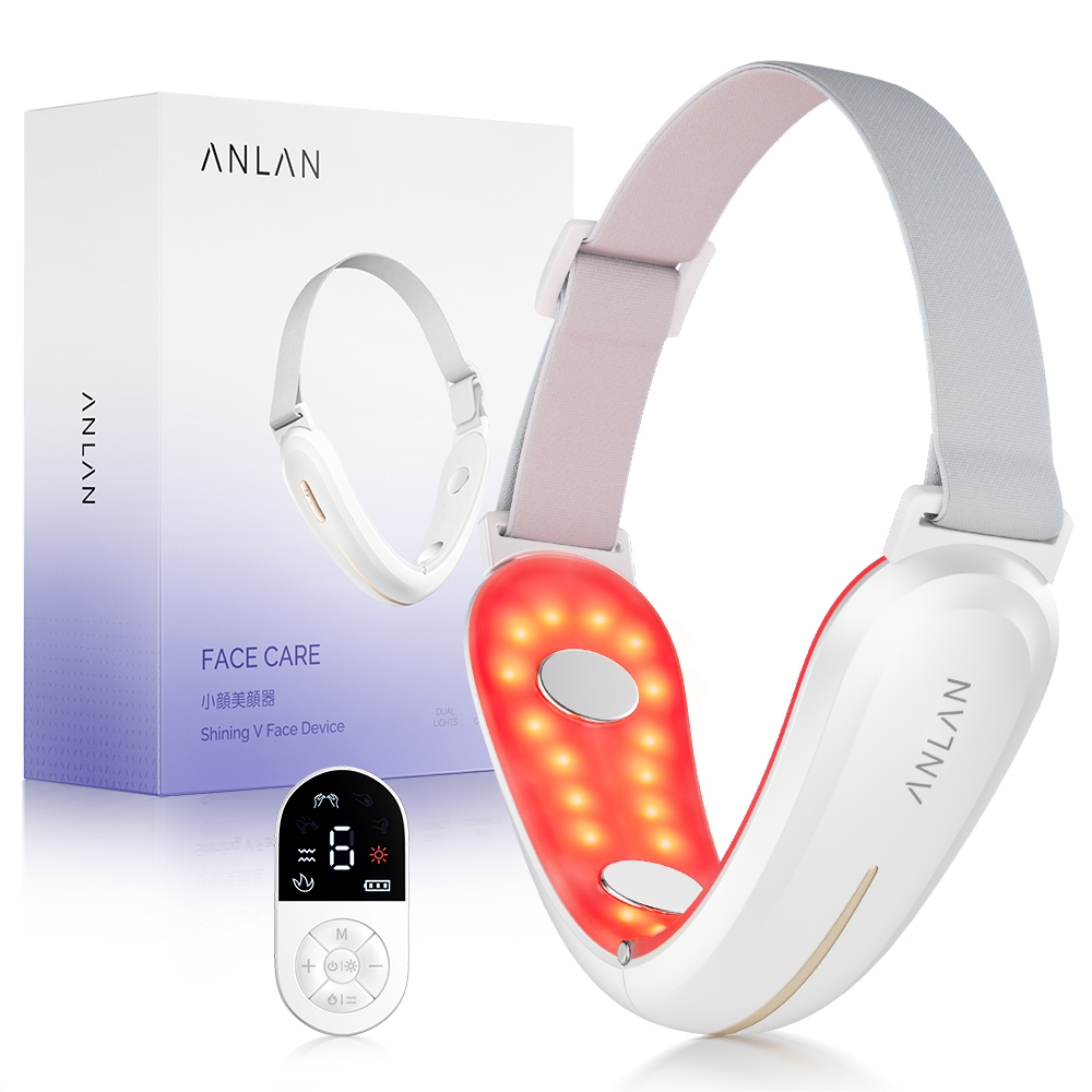 ANLAN Shining V shape Face Lifting Slimming Device Heat Vibration/EMS face Massage mode double ...