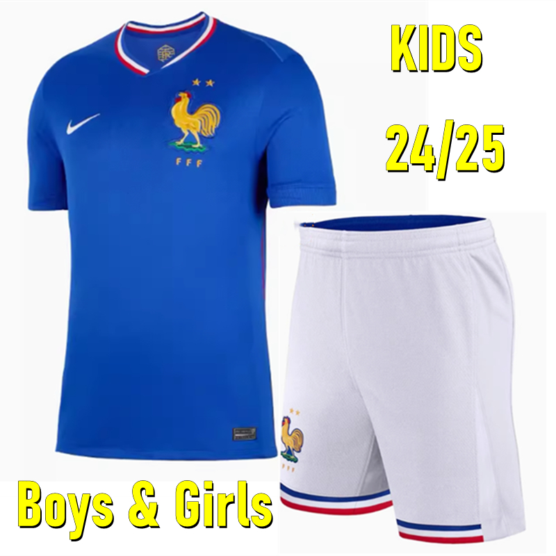 Kids France Soccer Set Home 2024 European Cup Mbappe Griezmann Rabiot ...
