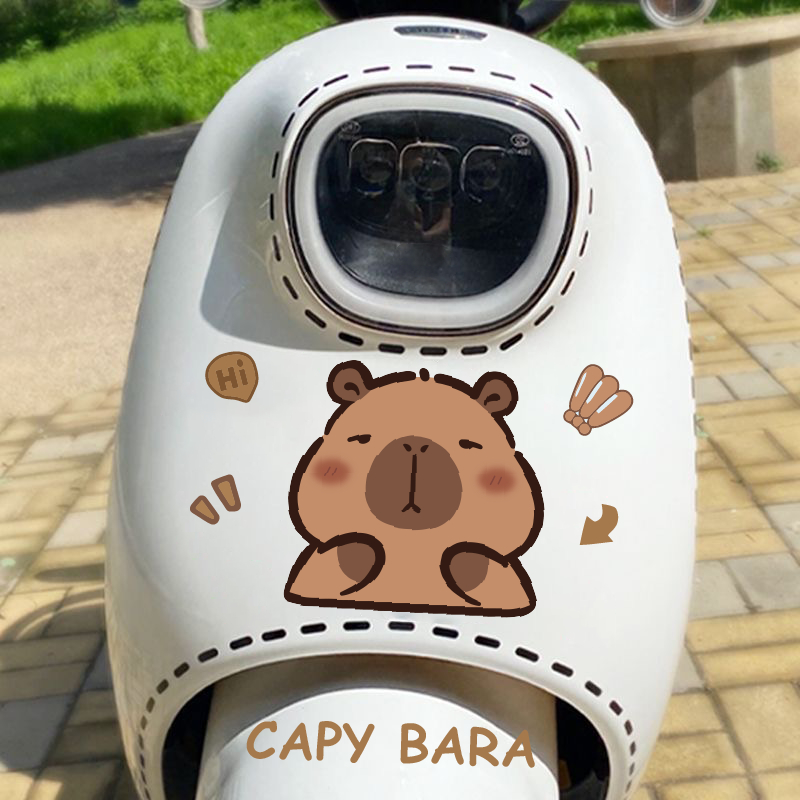 CAPYBARA sticker decoration motorcycle cute cartoon car sticker beauty ...