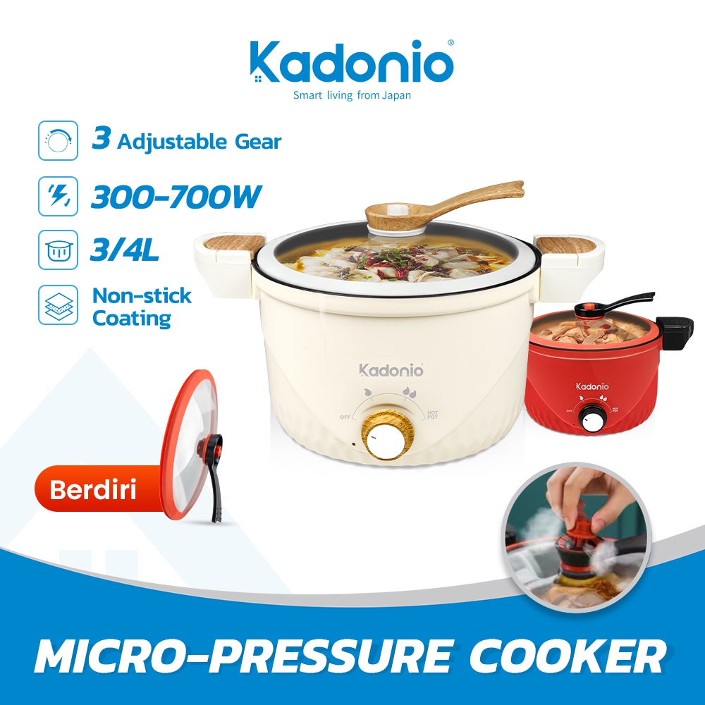 KADONIO 3L 4L Electric Cooker Electrik Micro Pressure Cooker Multifunction Cooker Multi Cooker ...
