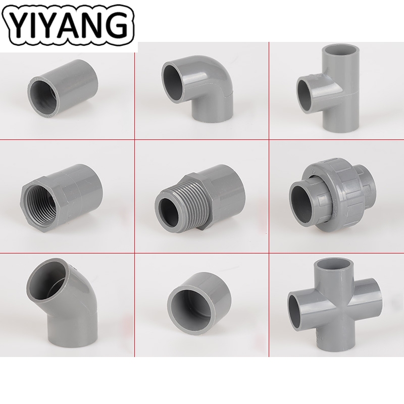 1pcs PVC Pipe Fitting PVC Connector Socket Elbow Tee Valve Socket Plug End Cap 20mm 25mm 32mm ...