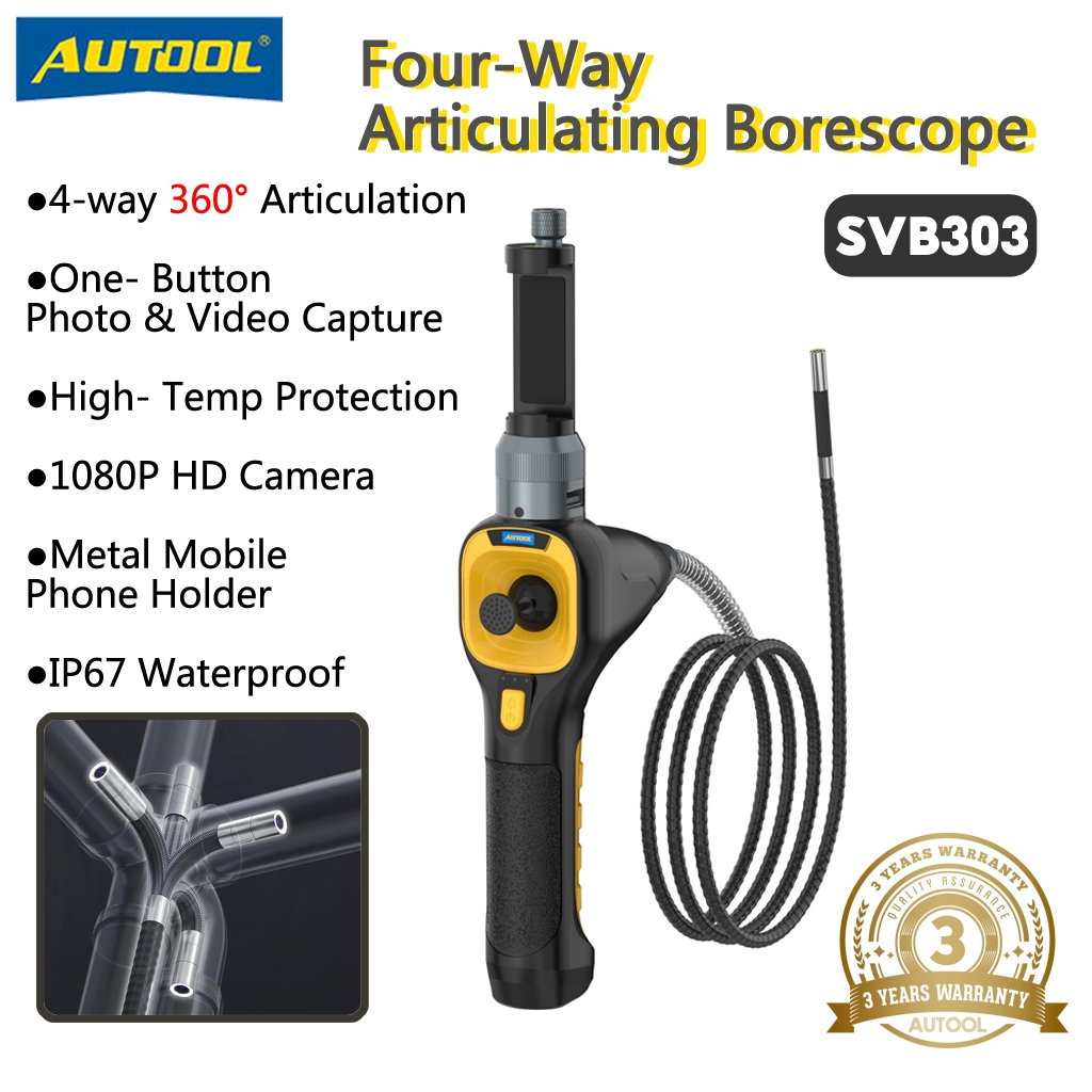 AUTOOL SVB303 Four-Way Articulating Borescope turning endoscope ...