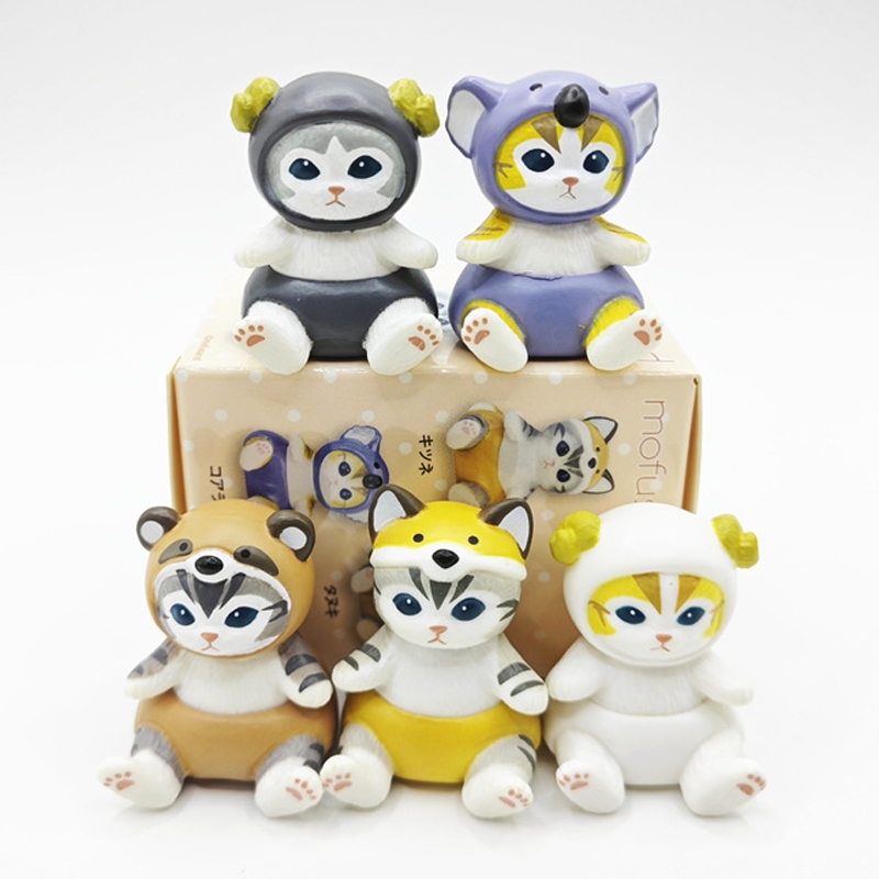 With Box Cartoon Anime Mofusand Shark Cat Frying Shrimp Tiger Shark ...