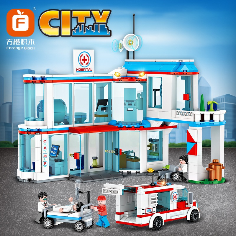 Hospital Police Station Military City Model Set Prison Car Policeman ...