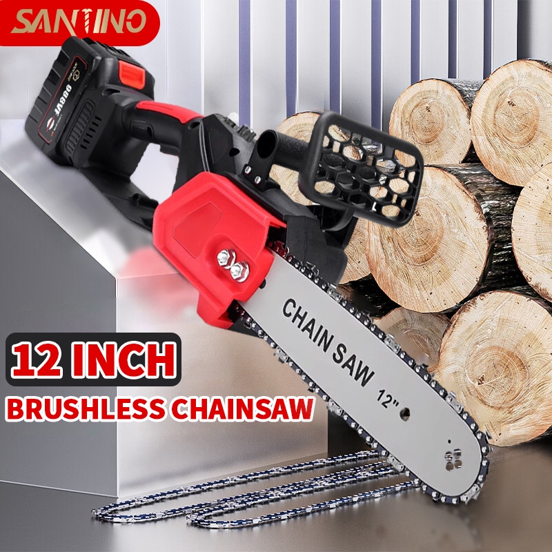 SANTINO 4/6/8/12 Inch Electric Cordless Chainsaw Branch Saw Wood ...
