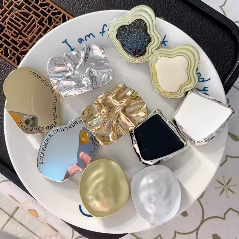 Korea Irregular Metal Letter Mirror Universal Phone Holder Griptok For ...