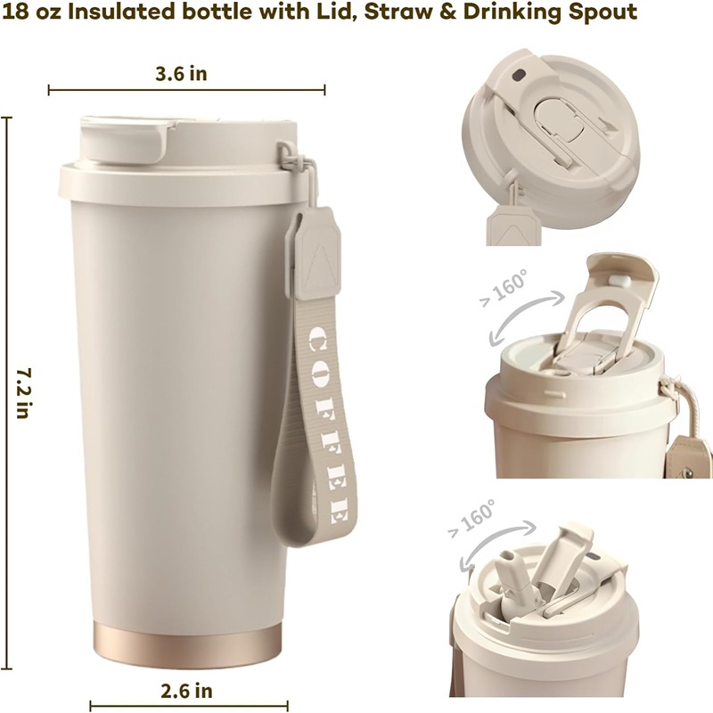 water bottle Ceramic liner double drink thermos cup 316 stainless steel vacuum thermos cup ...