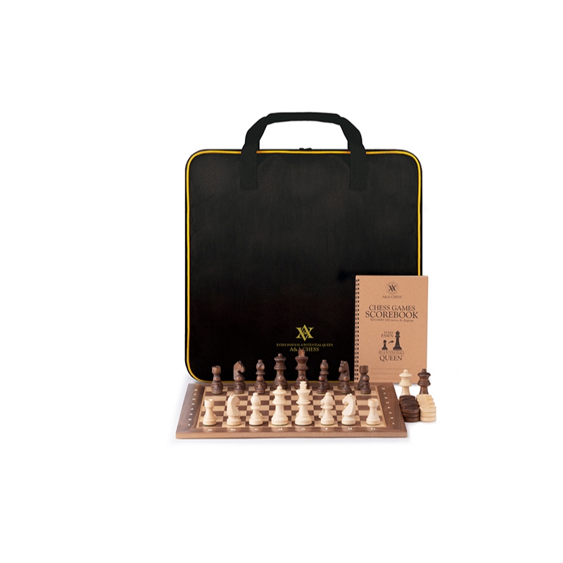 A&A Professional Wooden Chess and Checkers Set, 39.37cm Wooden Board ...