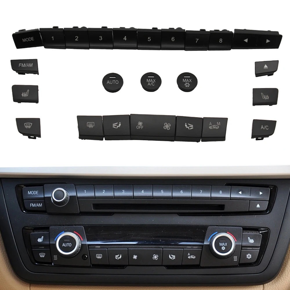Dashboard Air Condition AC Button Key Cap Repair Kit For BMW 1 2 3 4 F ...