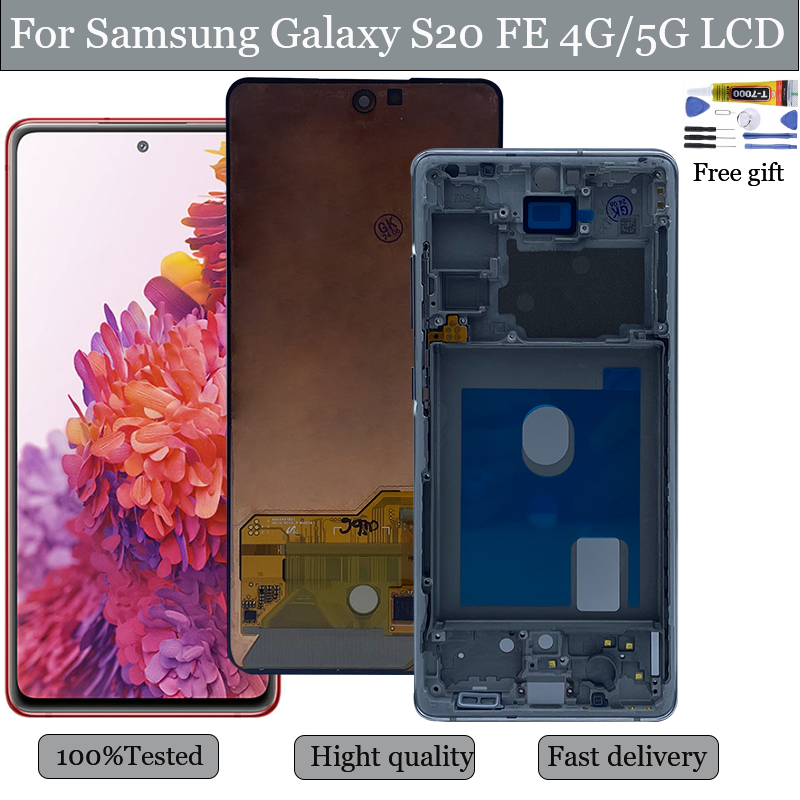 Original AMOLED For Samsung Galaxy S20 FE LCD Display G780F G781F Touch ...
