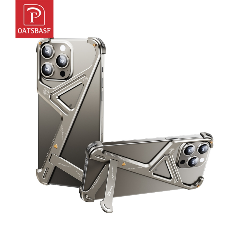 OATSBASF Geometry Case Metal Phone Case For iPhone 16 ProMax / 16 Pro ...