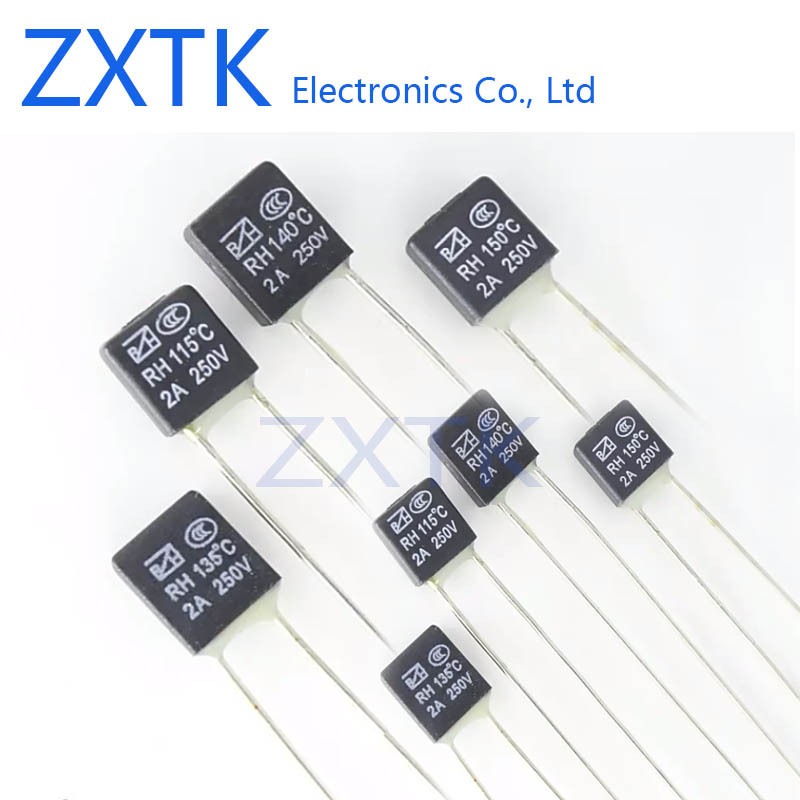 10Pcs Fan Motor Thermal fuse 2A 3A 250V RH Black Square Temperature ...
