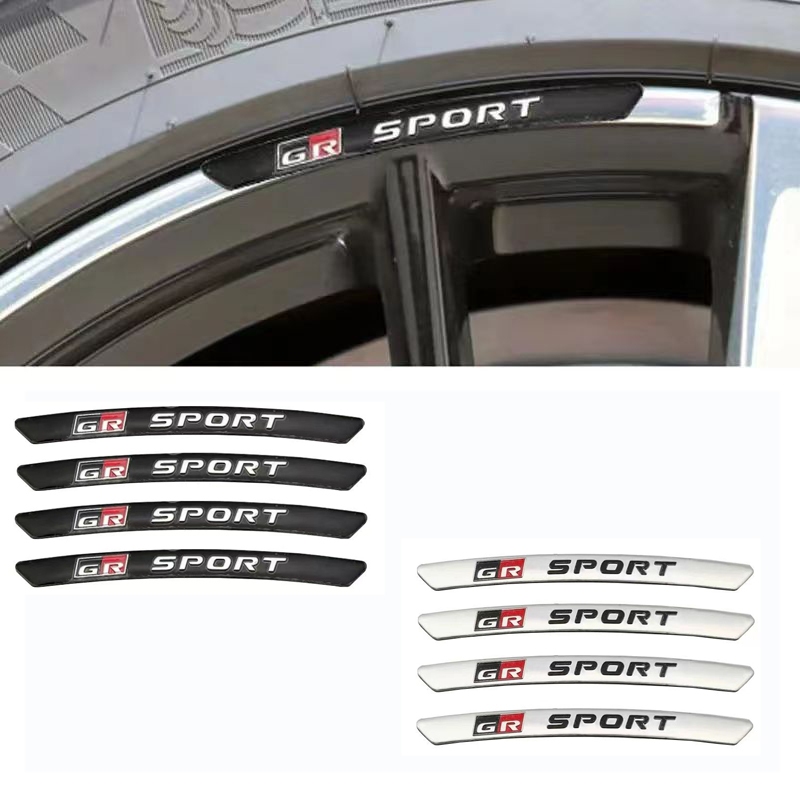 4pcs For GR Sport Aluminum Car Wheel Sticker For Toyota Vios hilux ...