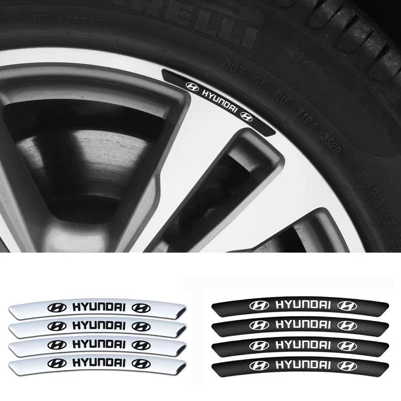 4Pcs Aluminum Car Wheel Sticker For Hyundai Matrix Elantra Getz I10 ...