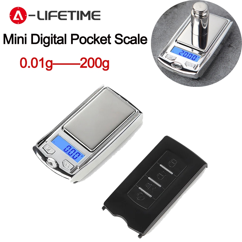 1pcs 200g/100g 0.01g Precision Pocket ScalePortable Car Key Shaped Mini Digital Pocket Scale LCD ...
