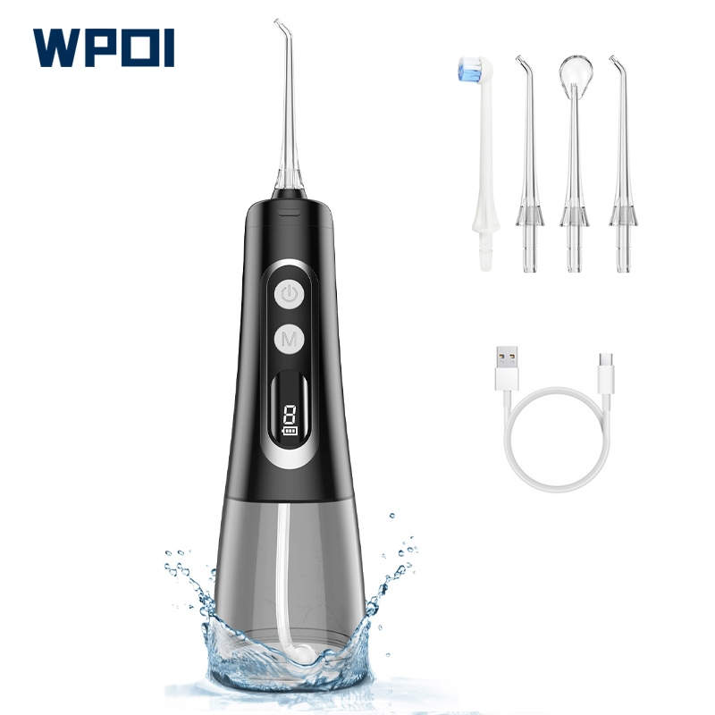 WPOI Oral Flosser IPX7 Waterproof 300ML Water Tank 4 Nozzles Braces ...