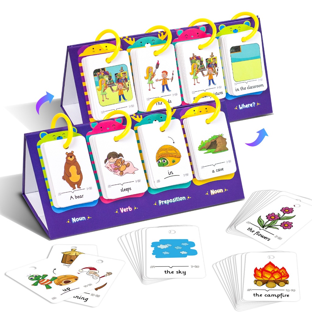 Children Learning English Words Sentence Building Flashcards Homeschool ...