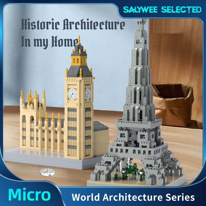 1000+pcs Micro Building Blocks Sets World Famous Architecture Big Ben ...
