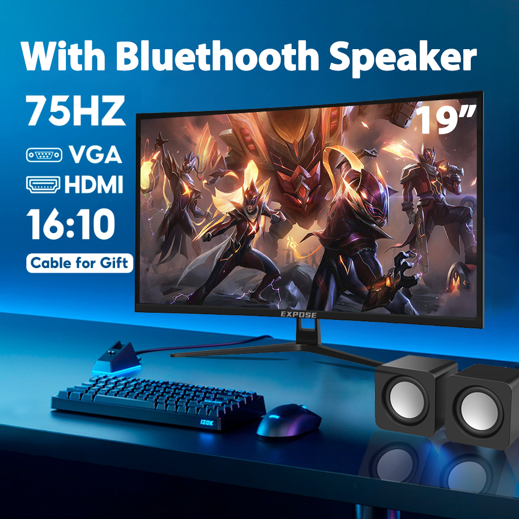 EXPOSE LED Computer Monitor With Speaker 1080P 75HZ Gaming Monitor (19 ...