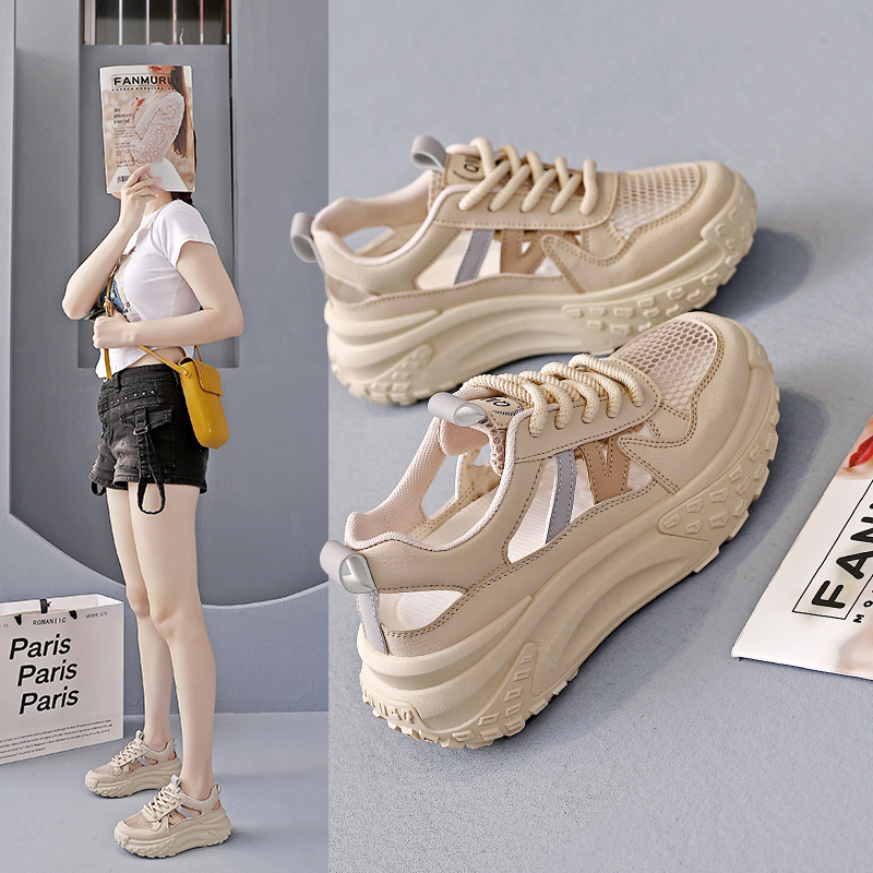 kasut sneakers Mesh Sneakers 2024 Summer New Style Platform Thick-Soled ...