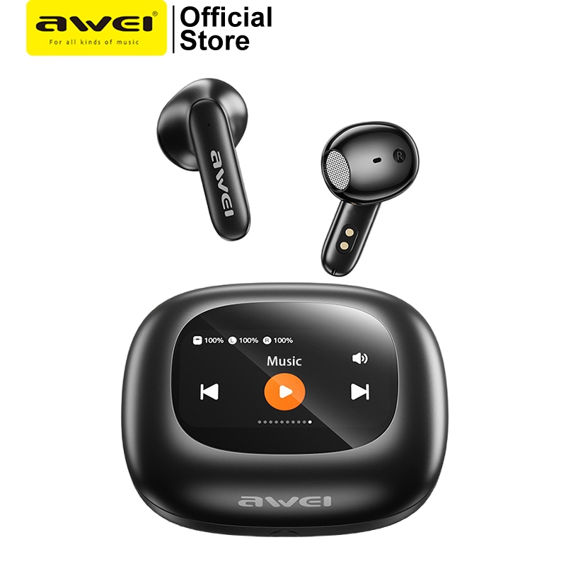 Awei Touch Screen Earphone Bluetooth Wireless Earbud Heavy Bass High ...