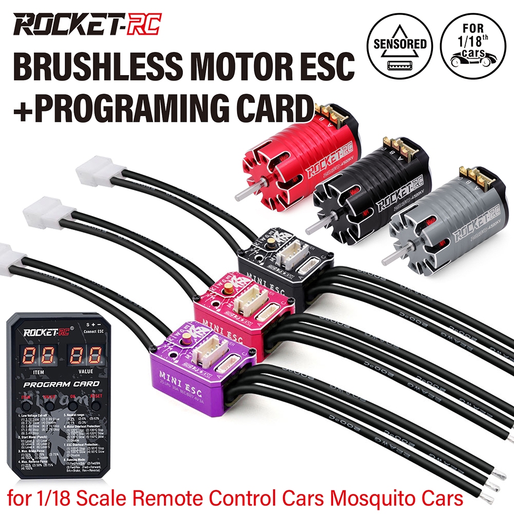 ROCKET-RC Brushless Motor ESC Combo for TRX4M 1/18 RC Car Sensored Mini 2030 Parts | Shopee Malaysia