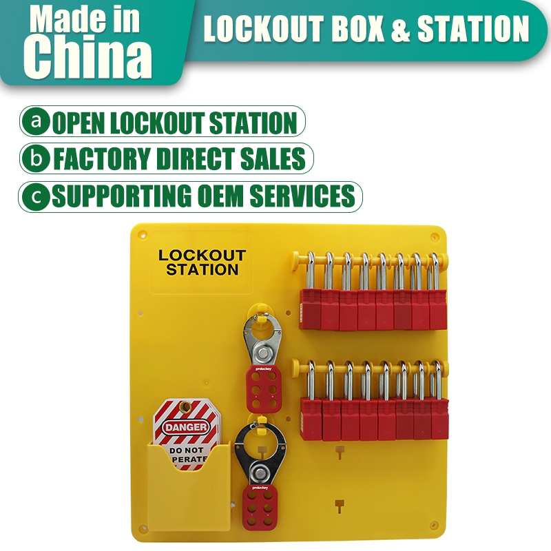 Open Safety Lock Workstation LOTO Wall-Mounted Padlock Station ...