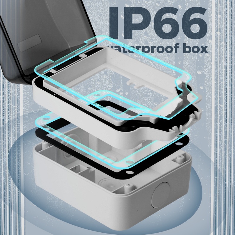 Plastic Waterproof Power Socket Box 86Type IP66 Wall Switch Socket Gray ...