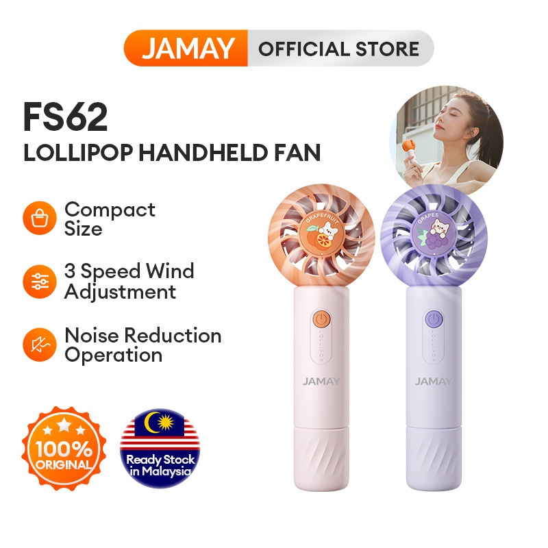 JAMAY Mini Portable Fan 3 Speed Powerful Handheld Fan 4000mAh Battery ...